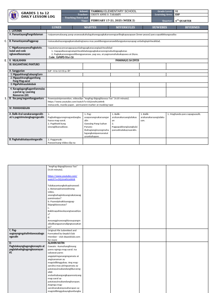 DLL_ESP 6_Q4_W2 | PDF