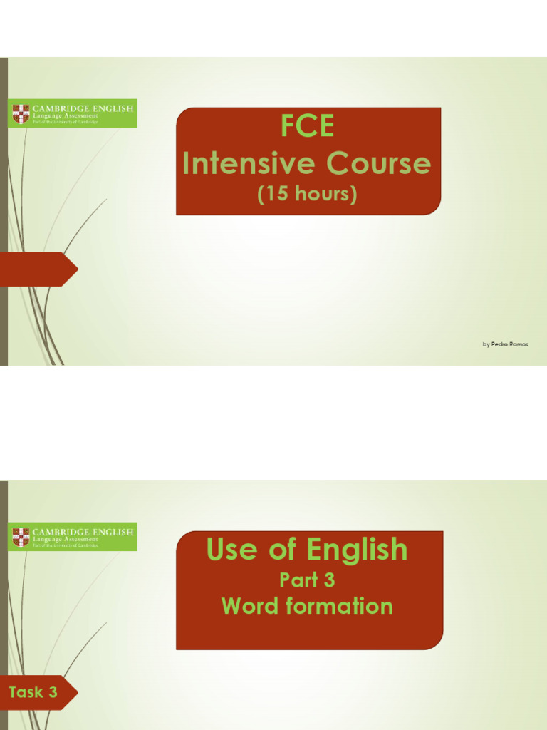FCE P3 Word Formation - WITH ANSWERS | PDF | Garlic | Verb