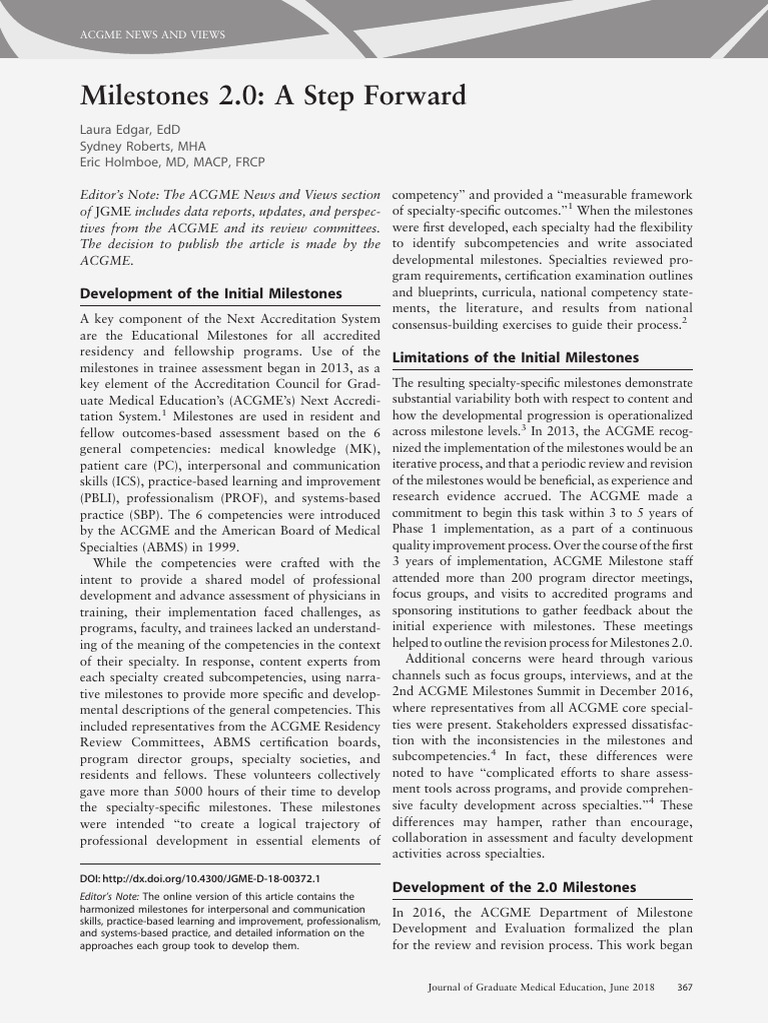 ACGME Family Medicine Milestones 2.0 | PDF | Medicine | Medical Education