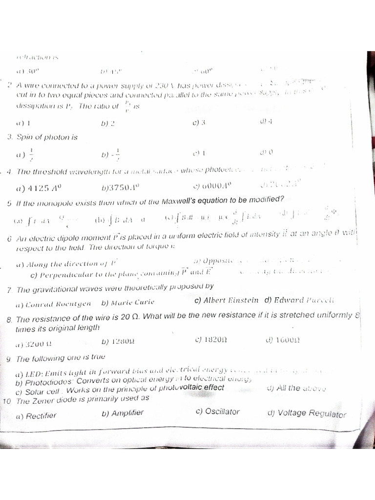 12th Physics Full Test Question Paper 2025 | PDF