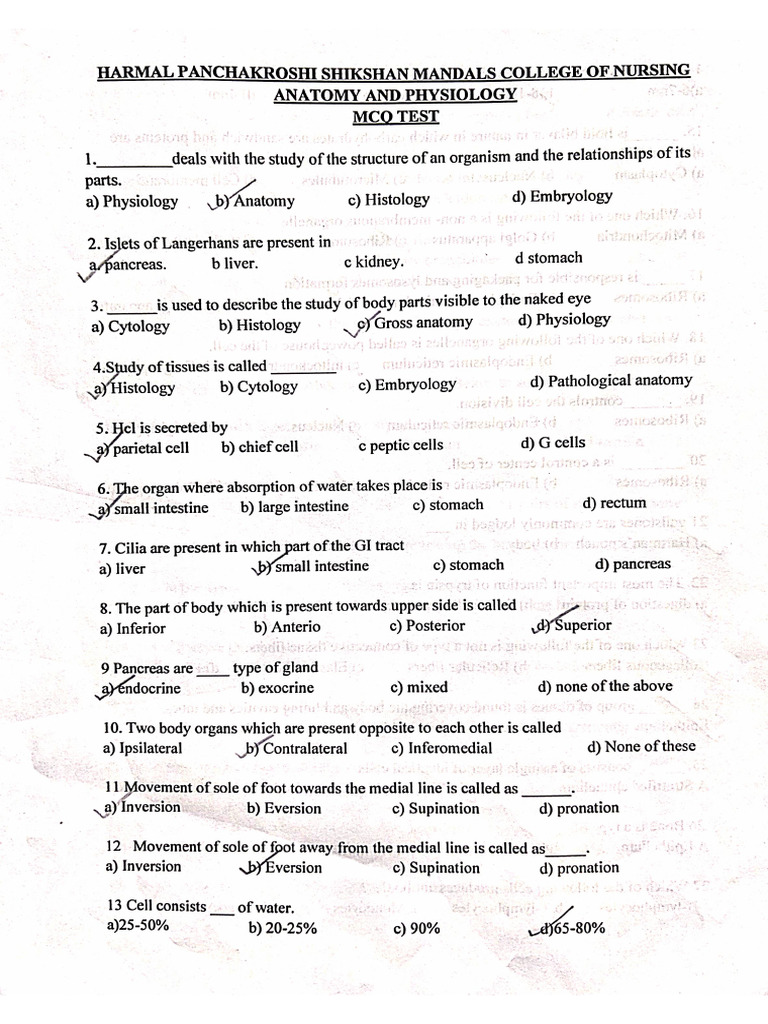 MCQ Answer Key | PDF