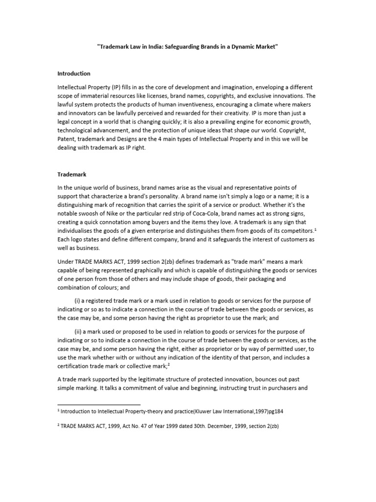 A Brief of Trademark Law | PDF | Trademark | Intellectual Property