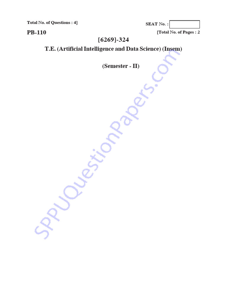 Be - Artificial Intelligence and Data Science - Semester 6 - 2024 - March - Data Science 2019 ...