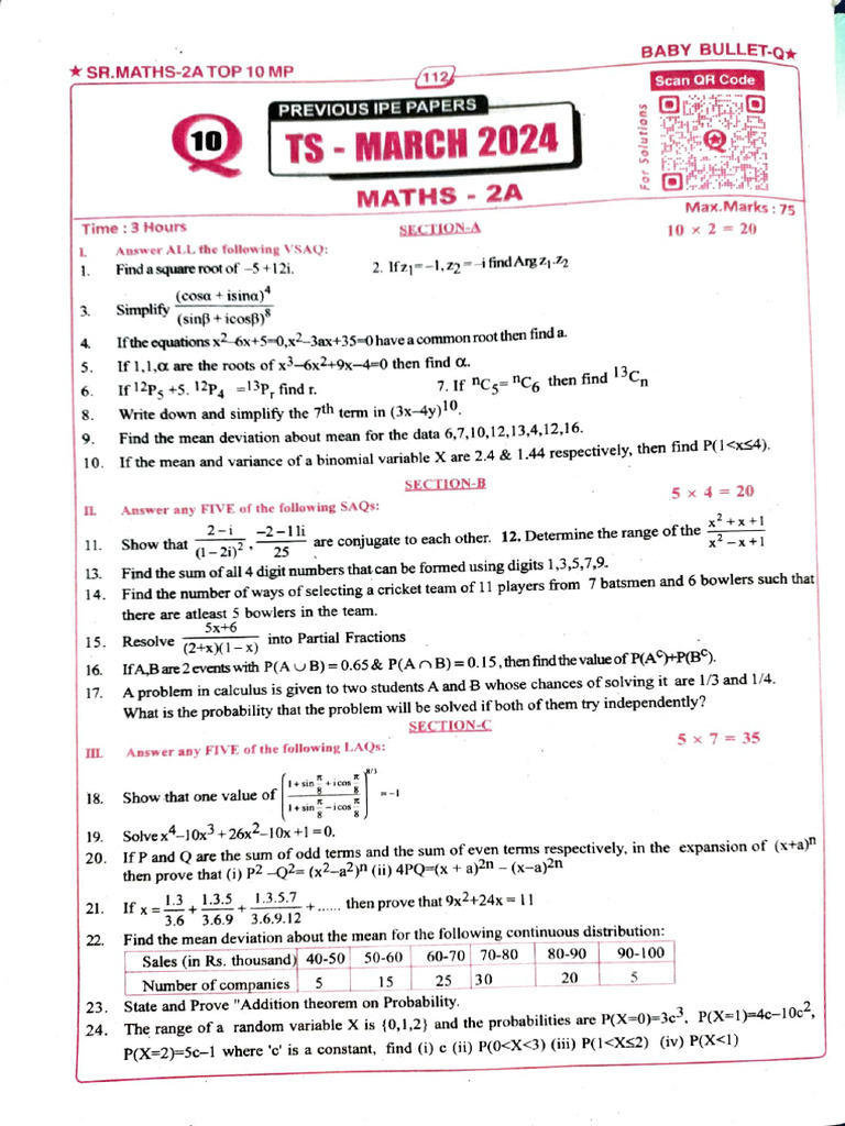 2A Previous Years Papers | PDF