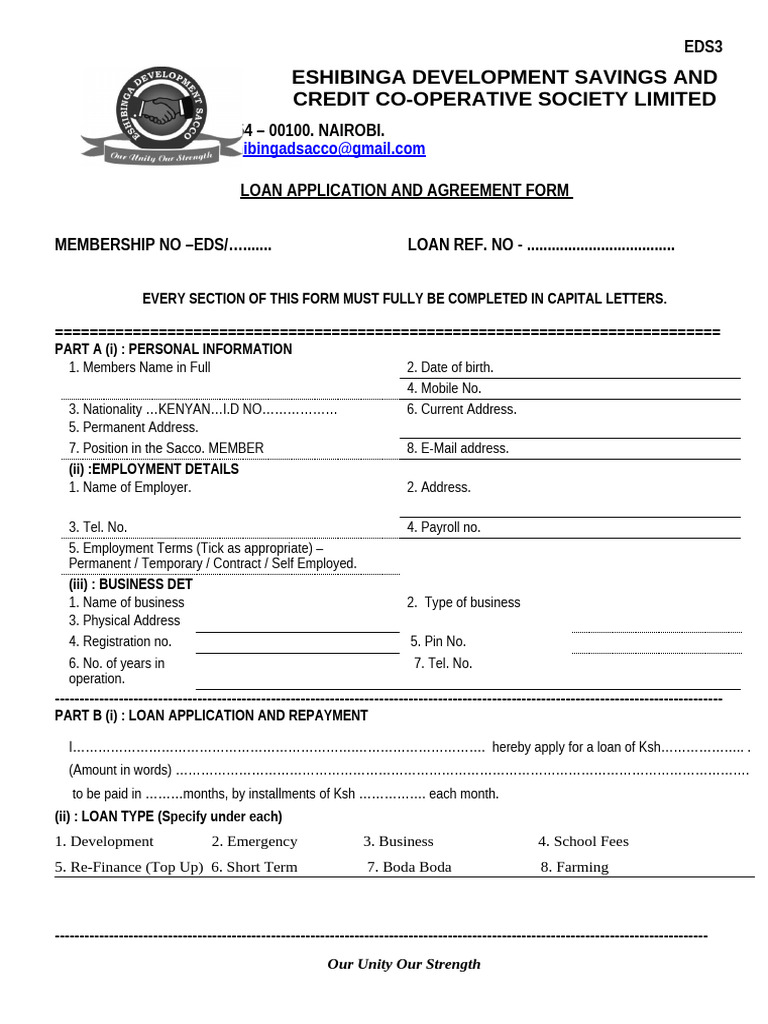 EDS3 - REVISED LOAN APPLICATION FORM 2021 | PDF | Loans | Credit