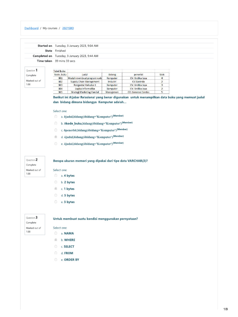Sistem Basis Data UAS | PDF