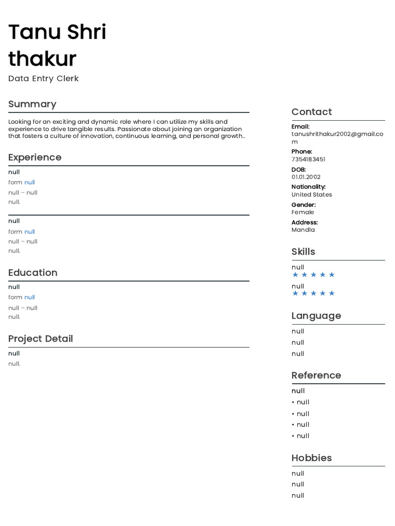 Tanu Shri Resume 718 | PDF | Learning | Intelligence
