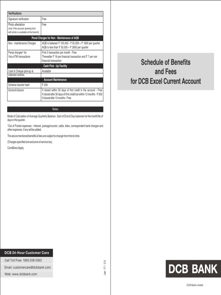DCB Excel Current Account117 | PDF | Cheque | Banks