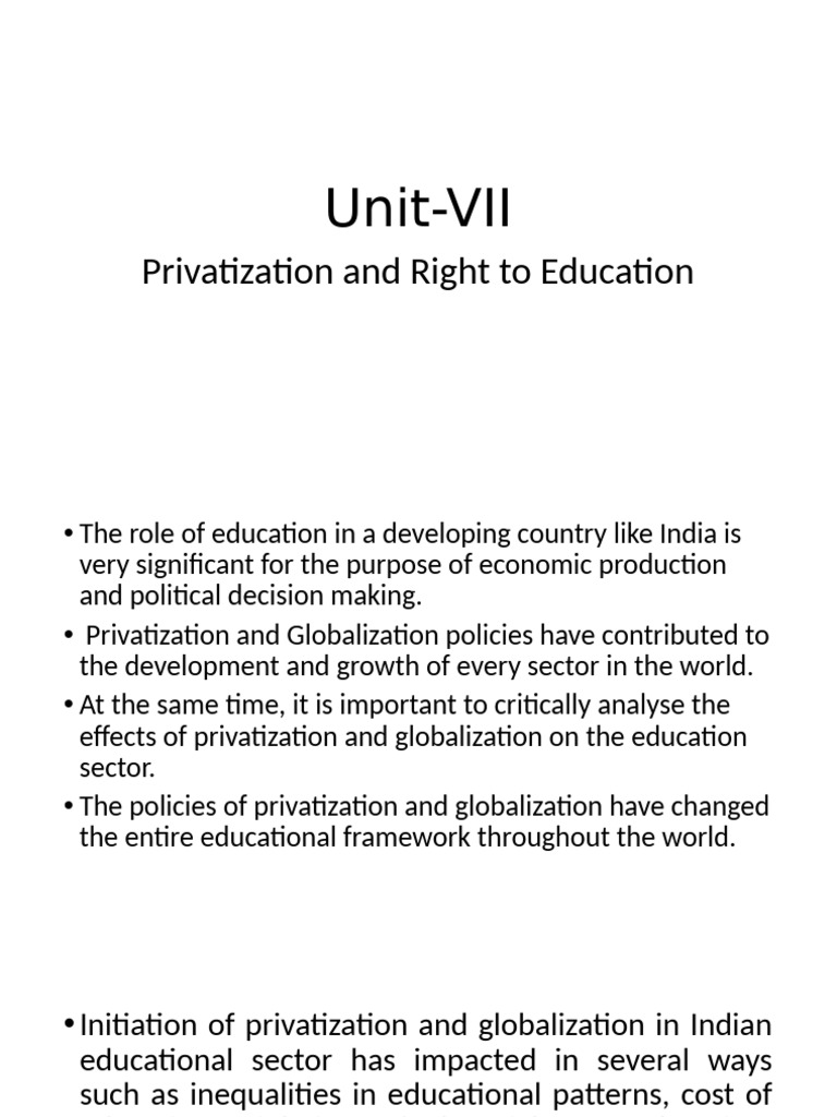 Unit-VII Privatization | PDF | Privatization | Social Exclusion