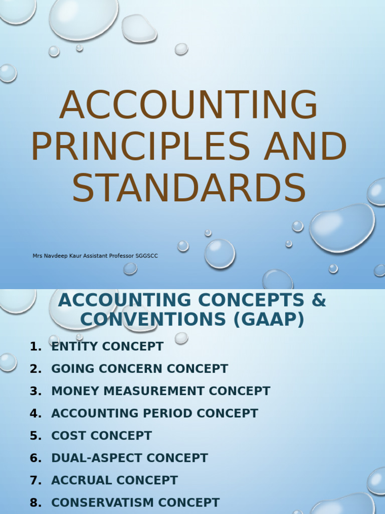 Accounting Principles and Standards Overview | PDF | International ...