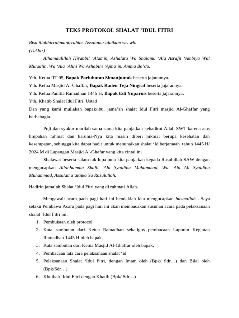 Teks Protokol Ramadhan | PDF