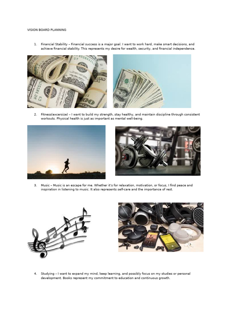 Vision Board for Life Balance Goals | PDF