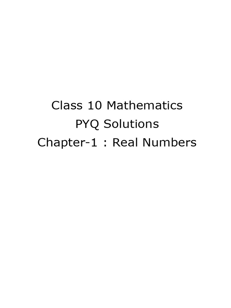 1 Real Numbers Solutions | PDF | Rational Number | Mathematical Objects
