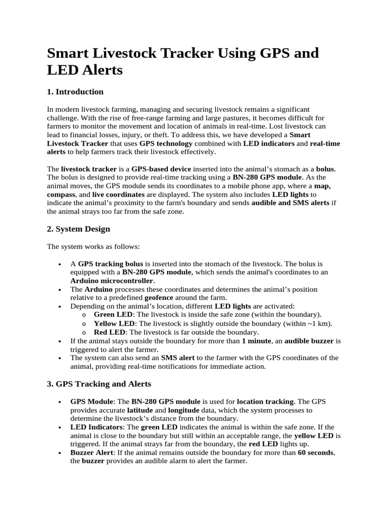 Smart GPS Livestock Tracker System | PDF