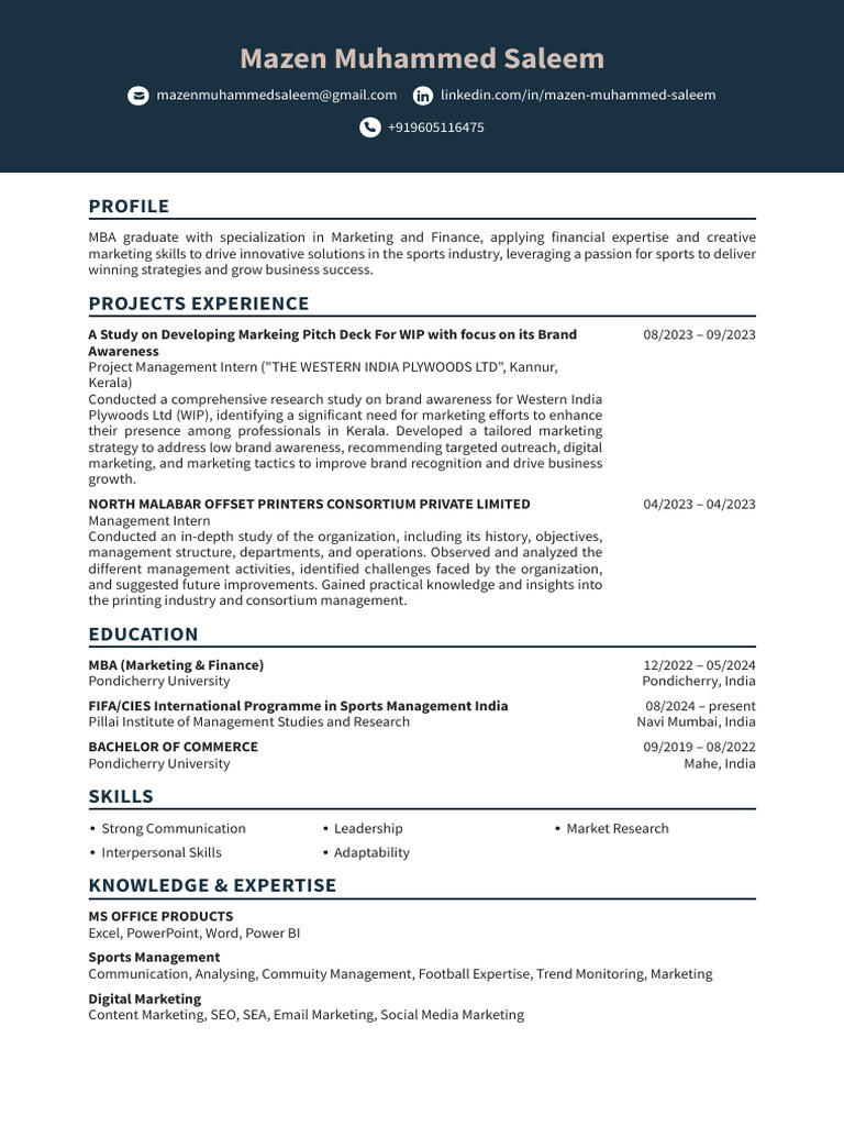 Mazen-Muhammed-Saleem - CV | PDF | Marketing | Business Economics