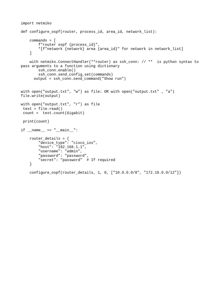 Netmiko Config | PDF