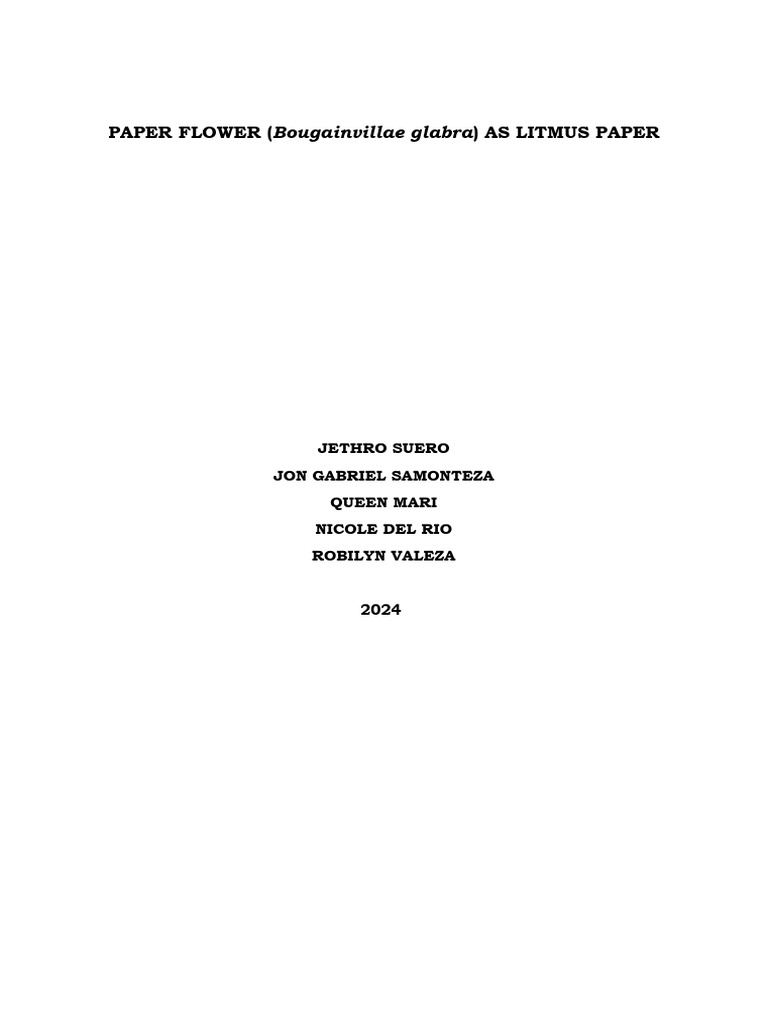 Paper-Flower (RandA) and (RRL and RRS) | PDF | Ph | Chemistry