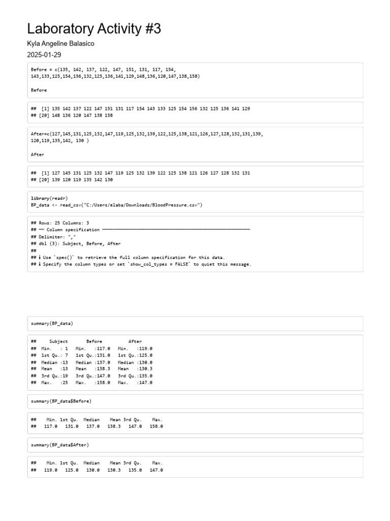 Laboratory Activity #3 | PDF