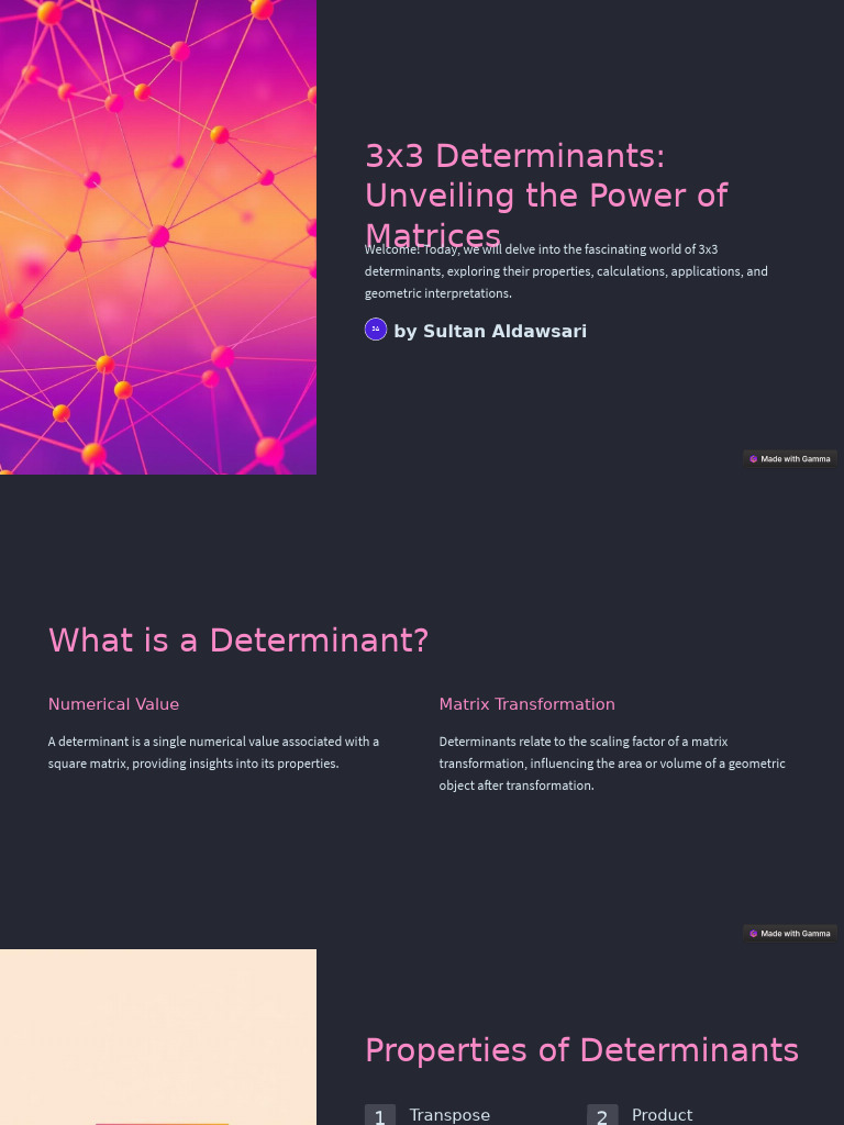 3x3 Determinants Unveiling the Power of Matrices | PDF | Determinant ...