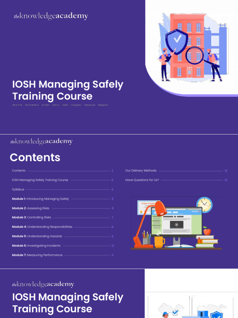 IOSH+Managing+Safely+Training+Course | PDF | Risk | Occupational Safety ...