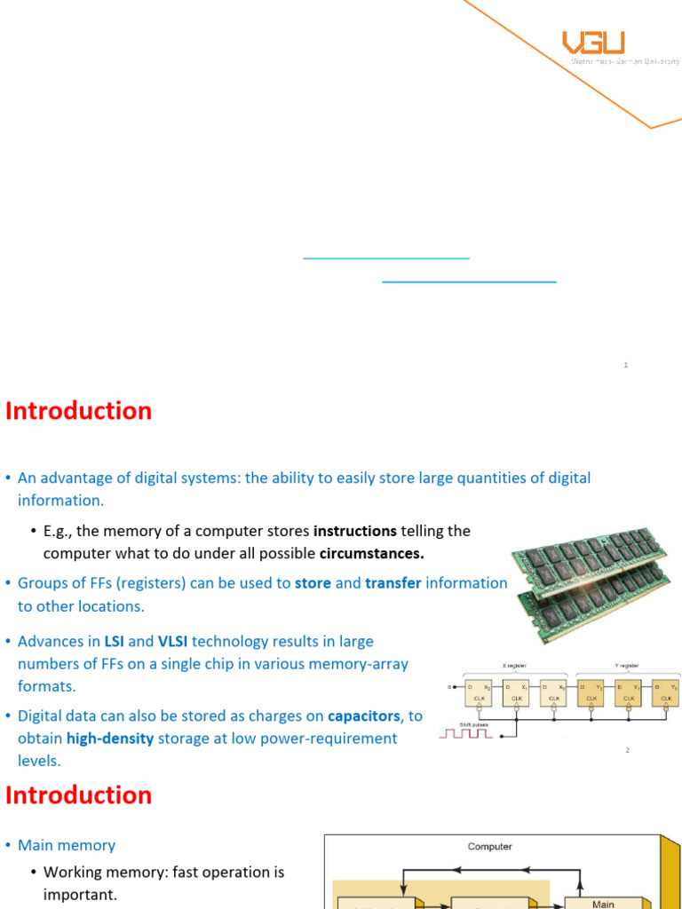 ECE204-Digital System Design-Lecture 6 - DSD ch12 Memory Devices | PDF ...