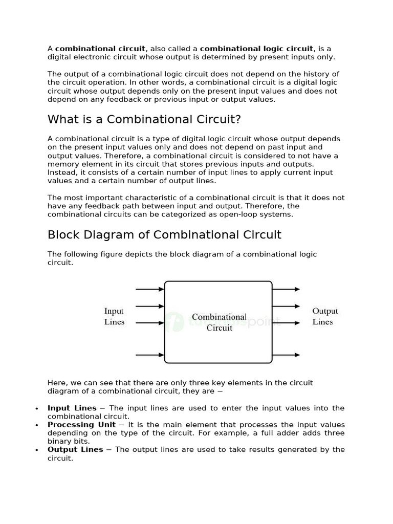 Combinational Circuits | PDF | Electronic Circuits | Subtraction