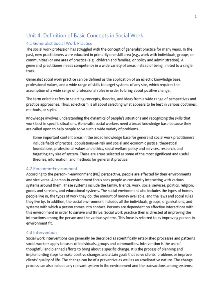 Generalist Social Work Concepts Explained | PDF | Justice | Crime ...