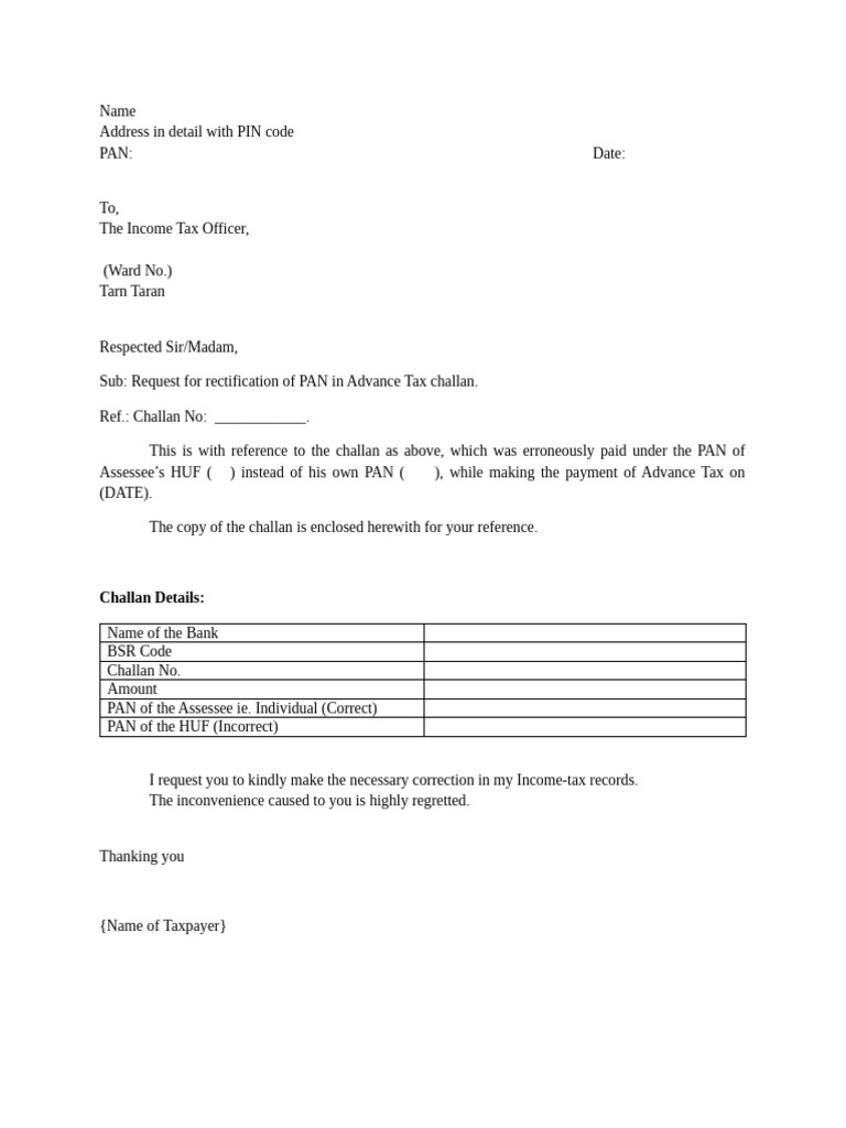 PAN Correction | PDF