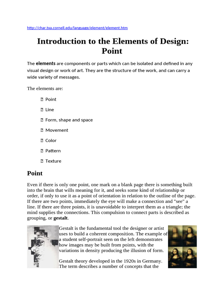 Elements of Design: Point and Line | PDF | Drawing | Composition ...