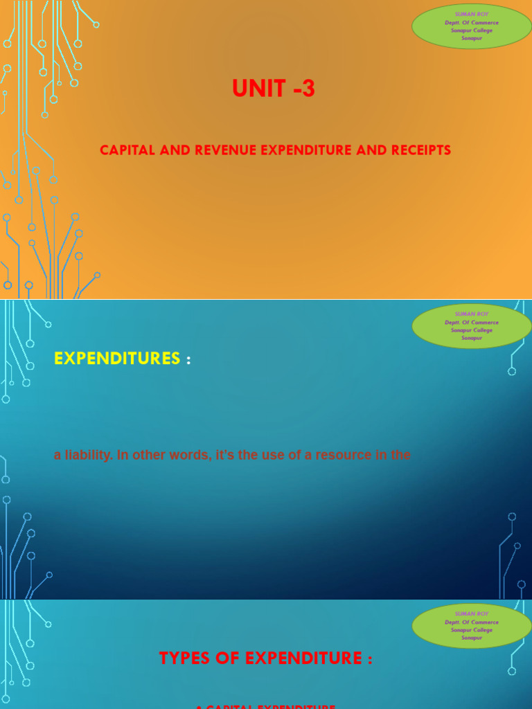 Capital & Revenue Expenditure and Receipts | PDF | Expense | Revenue