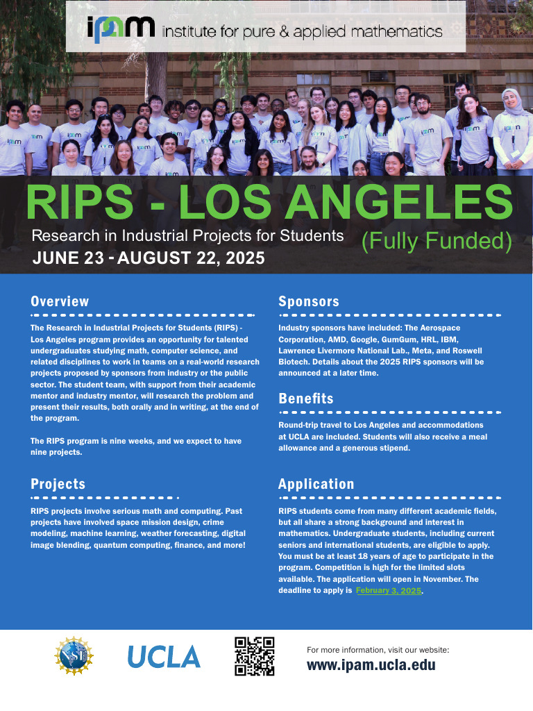 RIPS Summer Internship 2025 Overview | PDF | Science | Computing