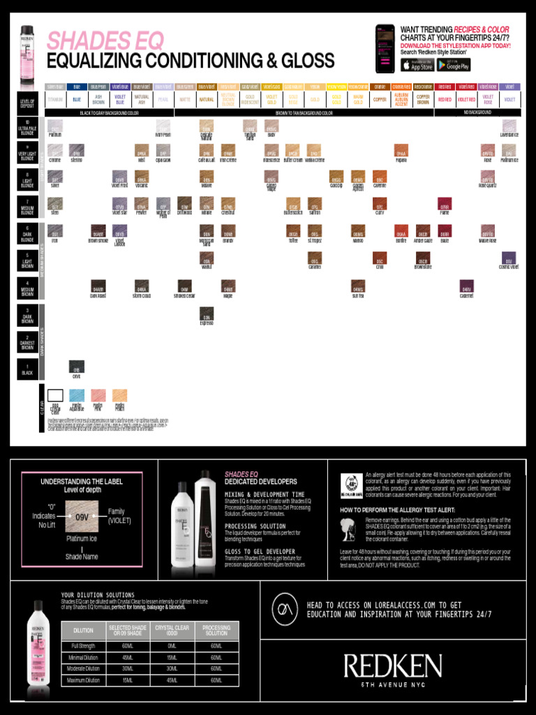 Redken A5 Booklet Shades EQ Chart | PDF | Color