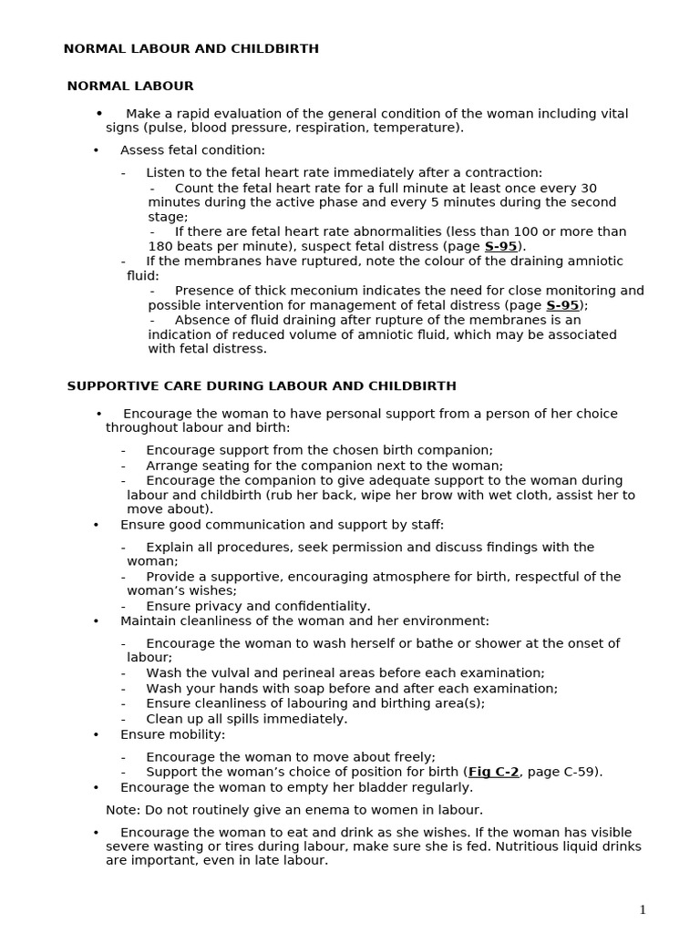 Normal Labour and Childbirth | PDF | Childbirth | Uterus