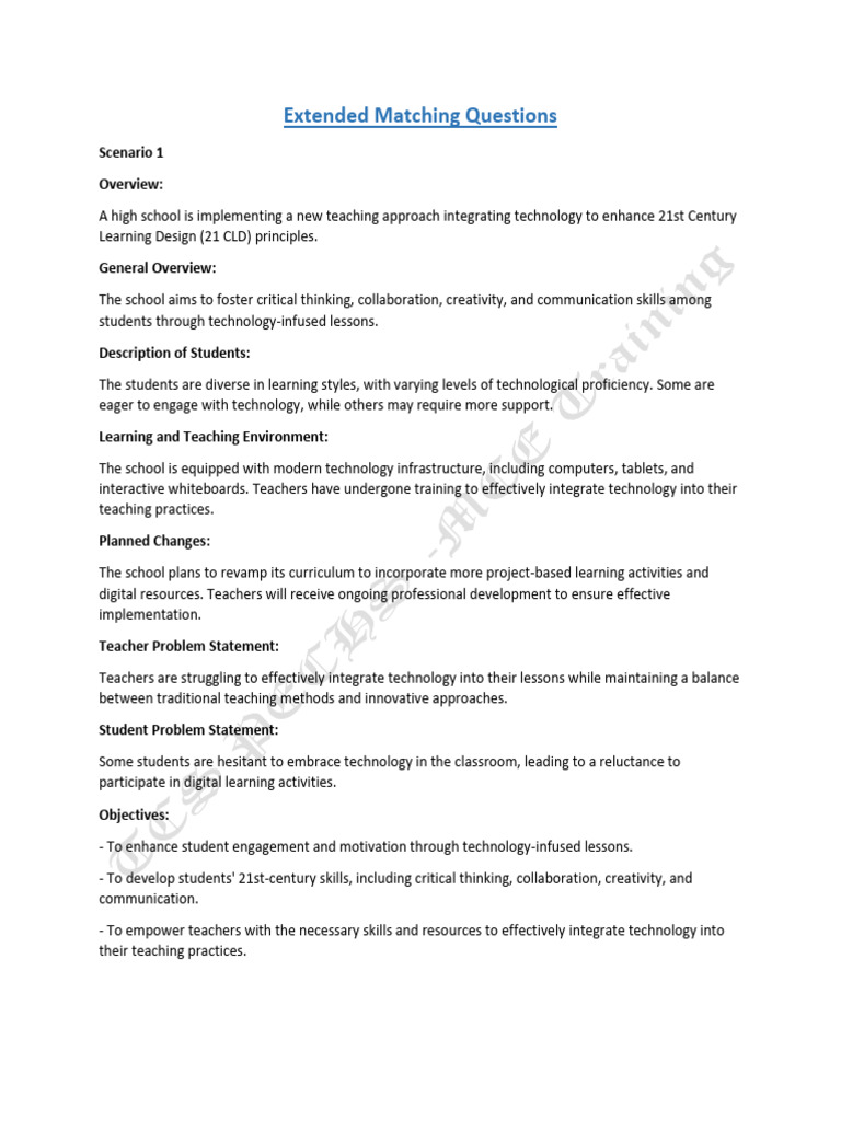 Extended Matching Questions | PDF