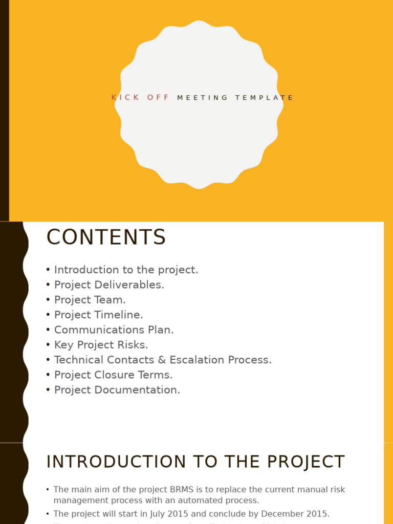 Project Kick Off Meeting Template | PDF | Business | Computing