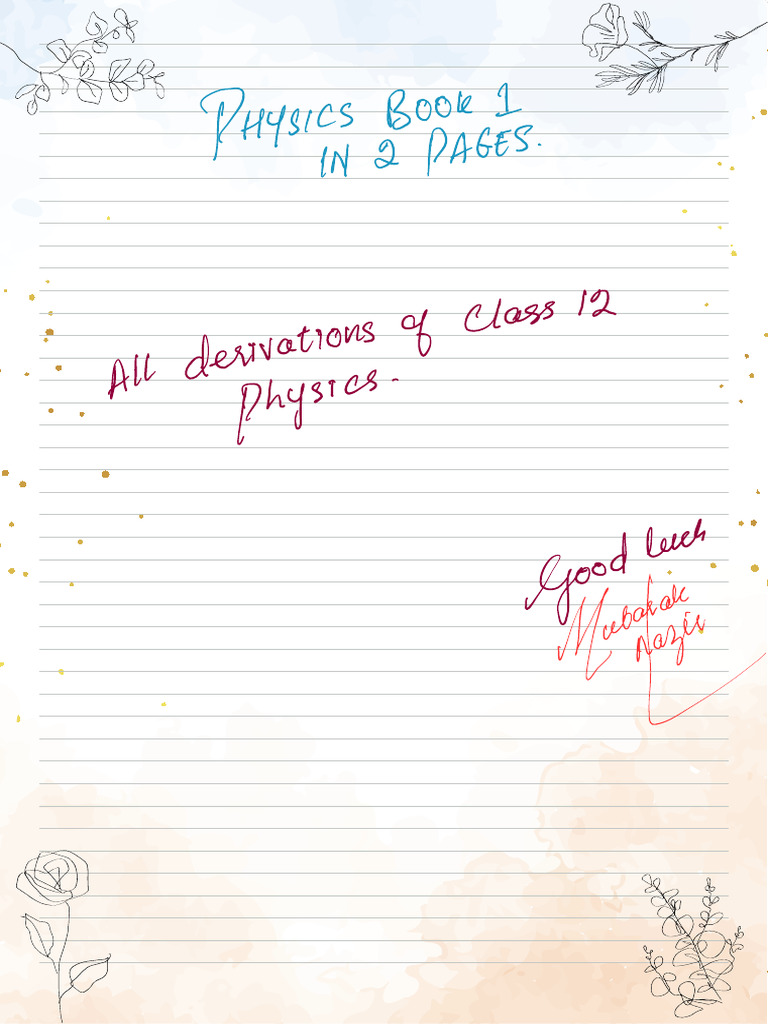 Physics Book 1 in Two Pages | PDF