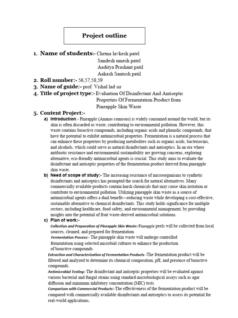Aakash.ug.Project 1 | PDF | Antimicrobial | Disinfectant