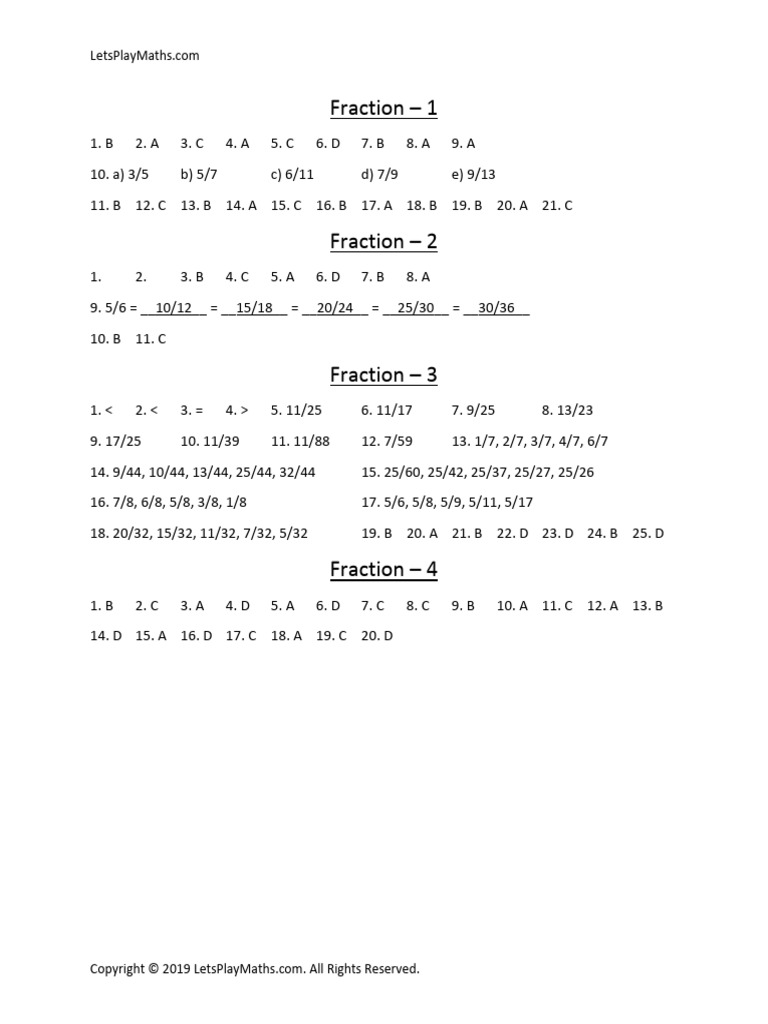 Fraction Answer | PDF