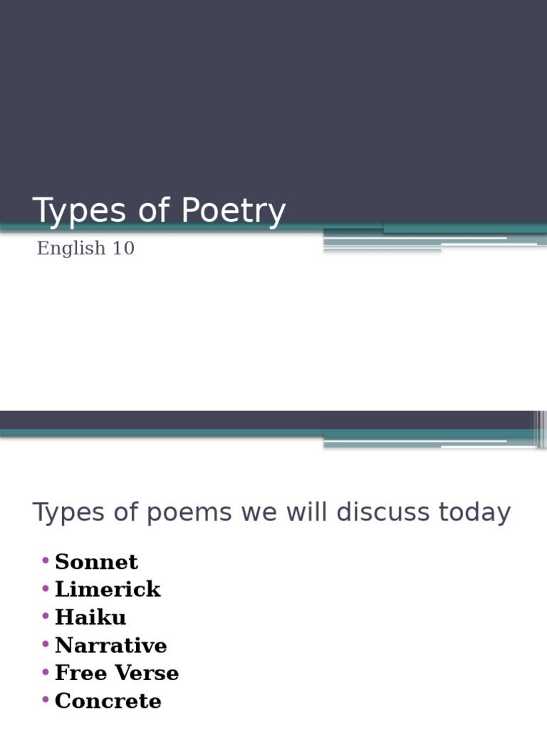 4a. Types of Poetry PPT (Student) | PDF