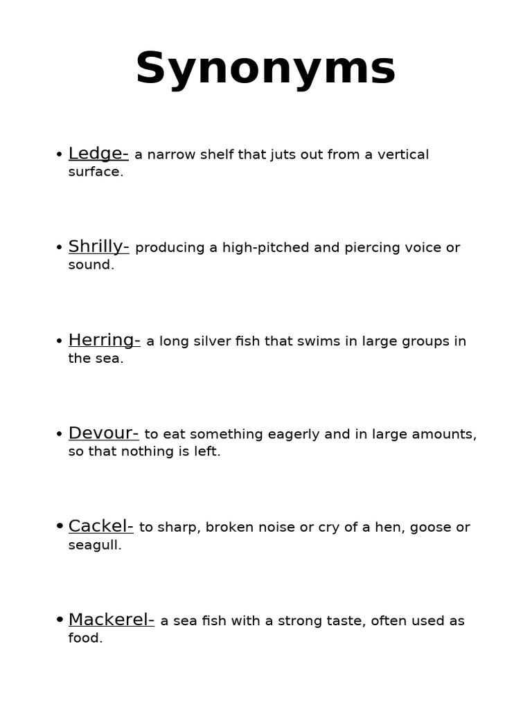 Prose 1 Synonyms | PDF