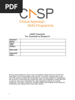 CASP Checklist For Qualitative Research | PDF | Methodology ...