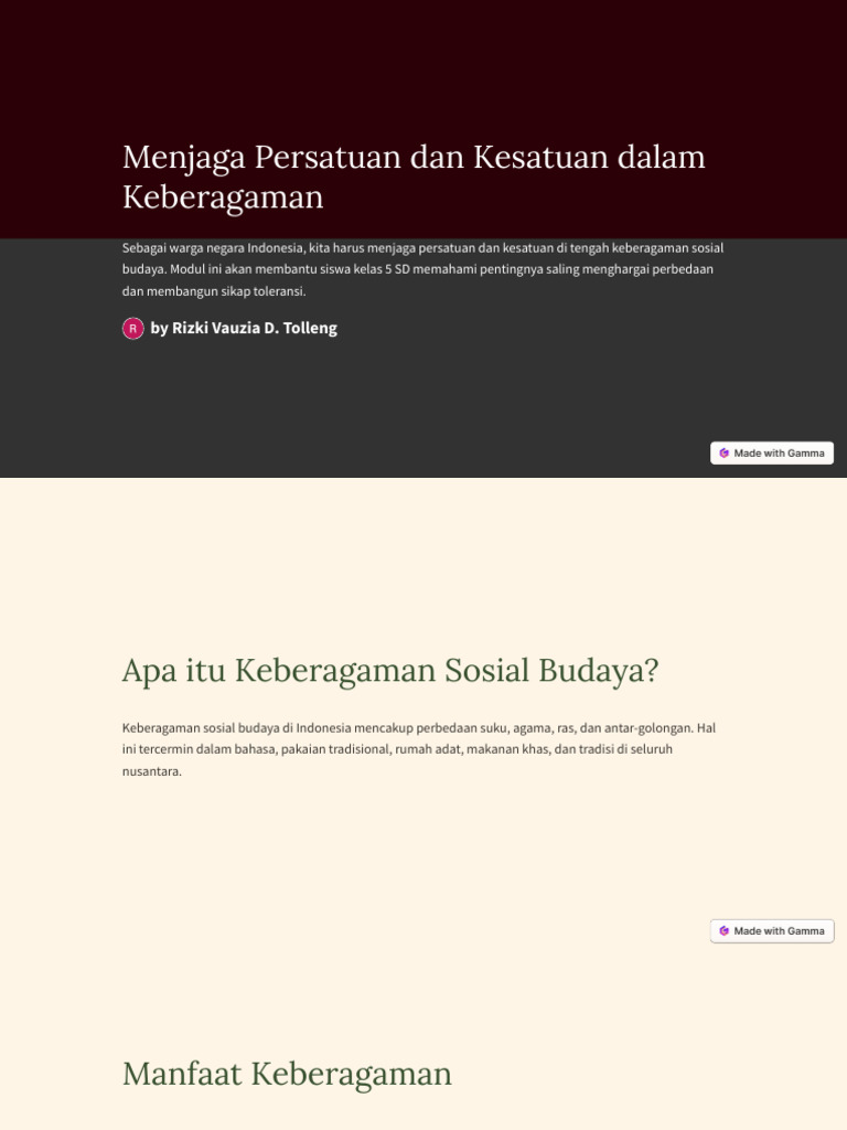 Menjaga Persatuan Dan Kesatuan Dalam Keberagaman | PDF