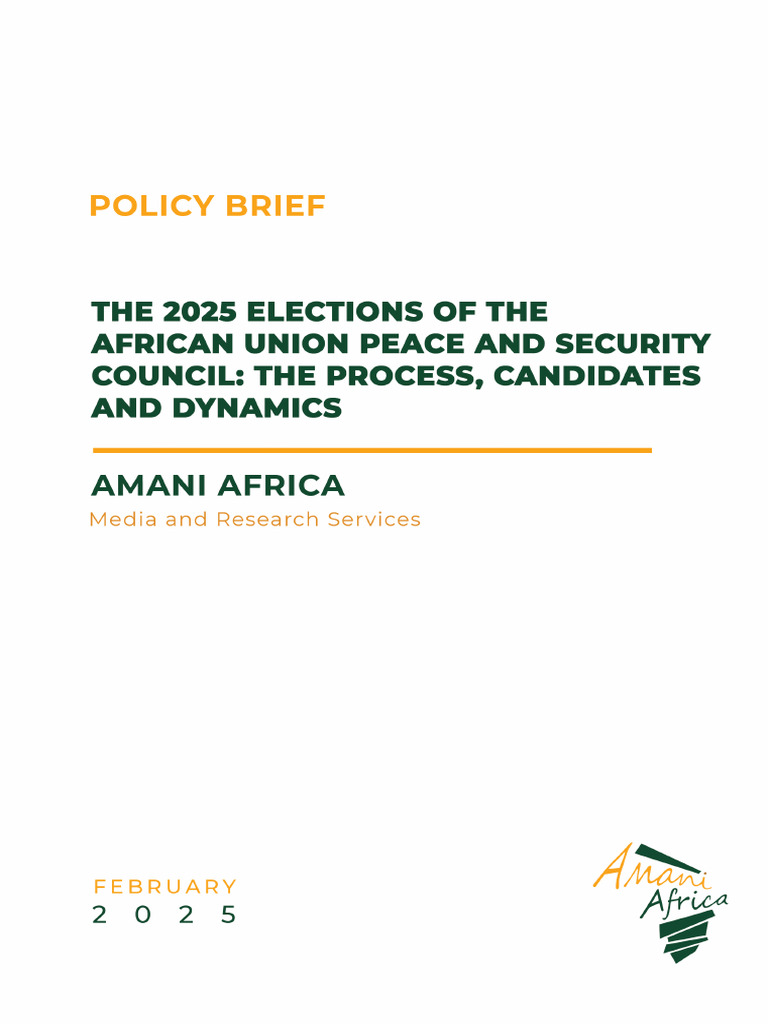 AU Peace and Security Council 2025 Elections | PDF | African Union ...