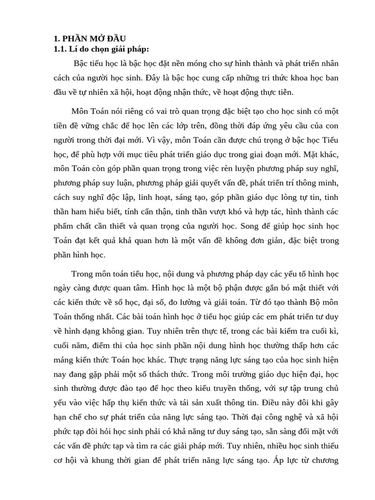 SKKN HÌNH KHỐI bài viết | PDF