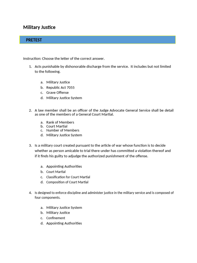 Understanding Military Justice System | PDF | Military Justice | Court ...
