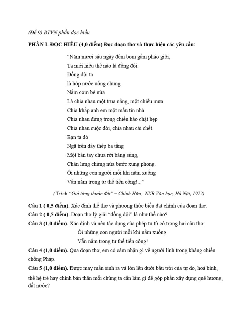 BTVN đọc hiểu đề 9 (1:12) | PDF