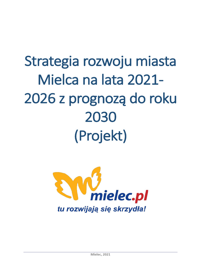 Strategia Rozwoju Miasta Mielca Na Lata 2021 2026 Z Prognoza Do 2030 R. | PDF