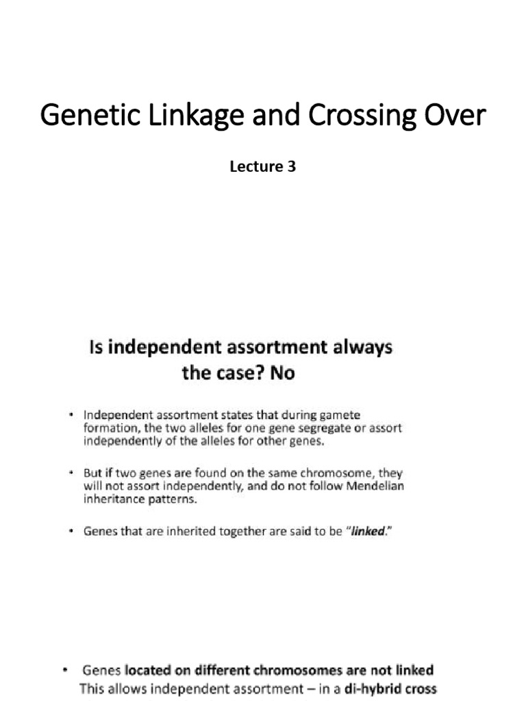 Lecture 3. Linkage and Crossing Over | PDF