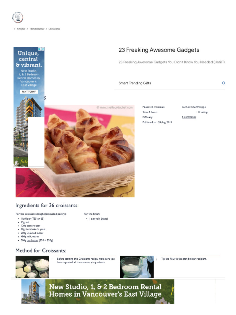 Croissants - Illustrated Recipe - Meilleur Du Chef | PDF | Knife ...