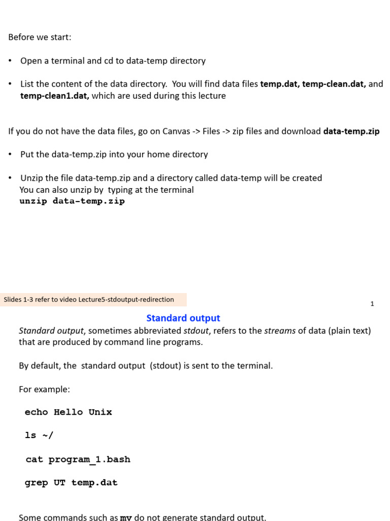 Lecture5-Stream Redirection | PDF | Software Engineering | Utility Software